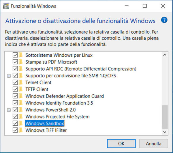 Windows Sandbox - A cosa serve e come attivarla